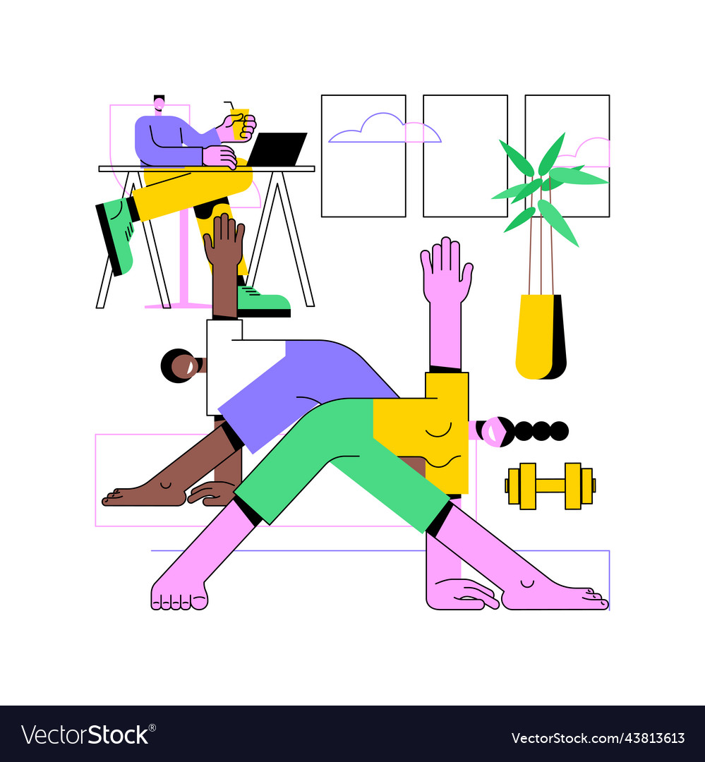 Office gym isolated cartoon Royalty Free Vector Image