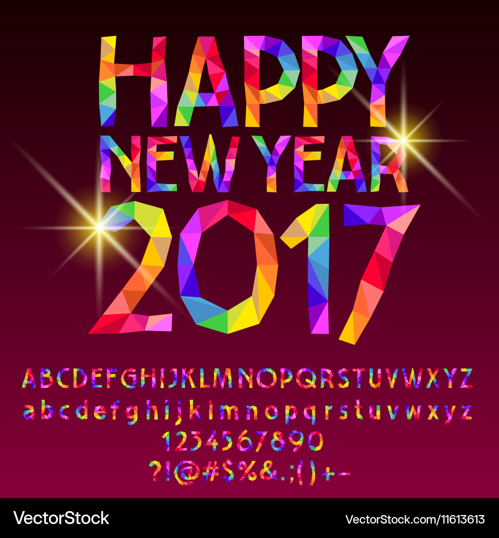 Patch sparkling Happy New Year 2017 greeting card Vector Image