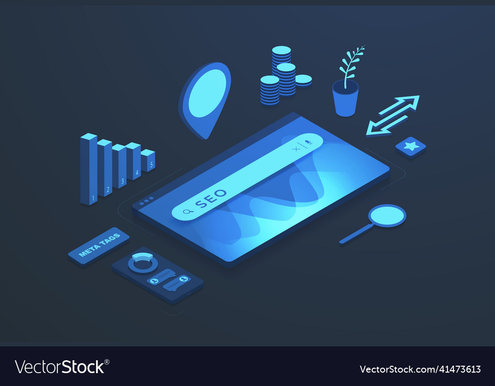 Seo - search engine optimization marketing Vector Image