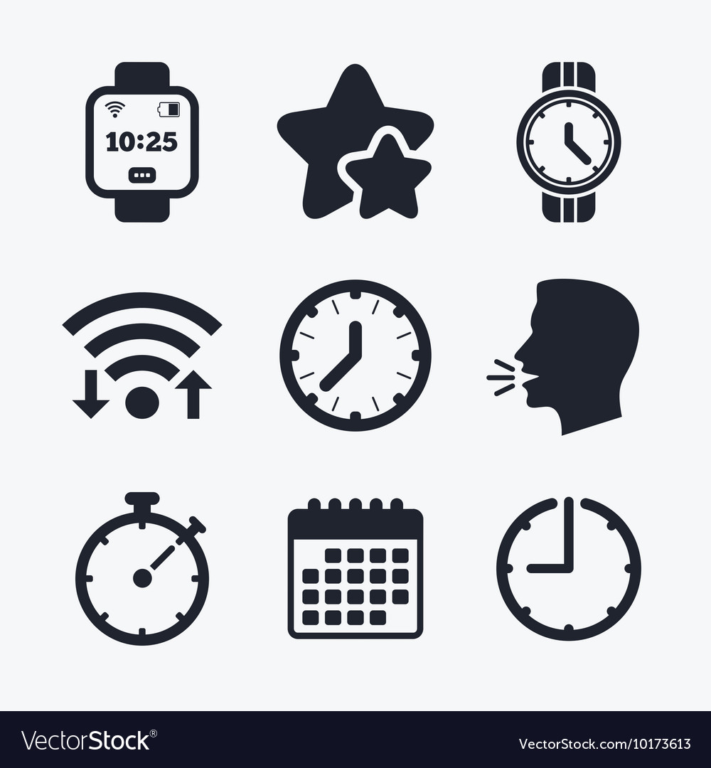 Smart watch mechanical clock time and timer Vector Image