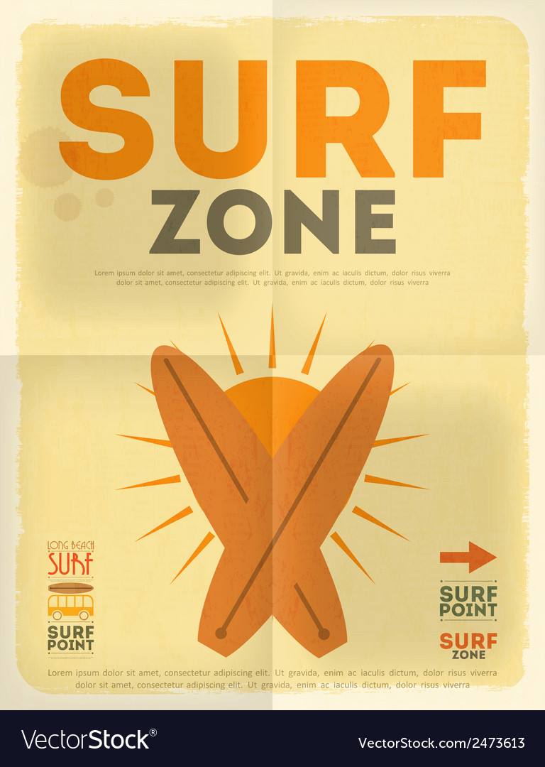 Surf poster Royalty Free Vector Image - VectorStock