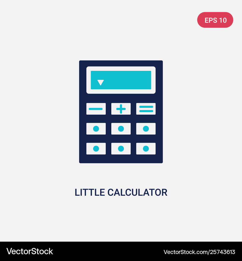 Two color little calculator icon from general Vector Image