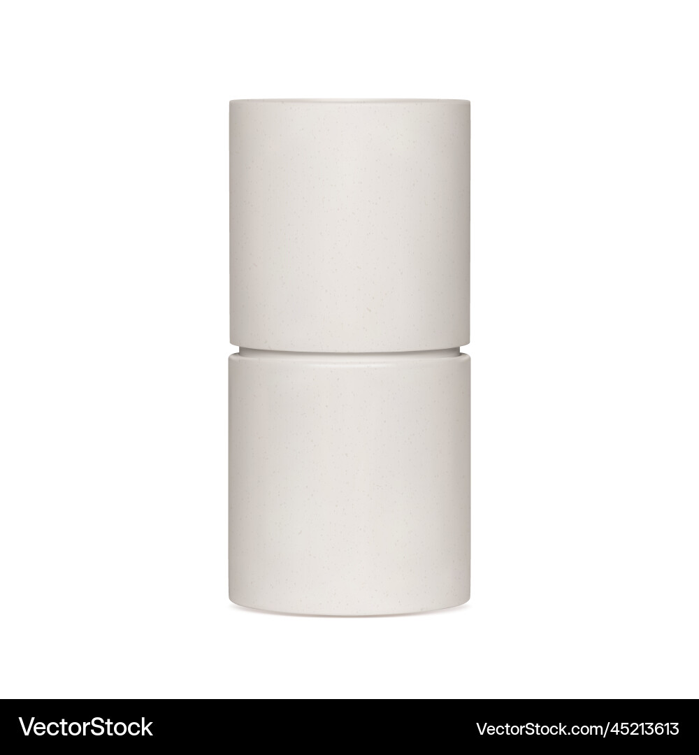 White paper tube package mockup on Royalty Free Vector Image
