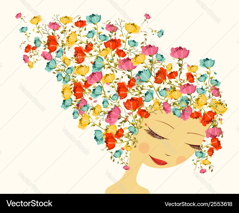 Abstract floral woman Royalty Free Vector Image