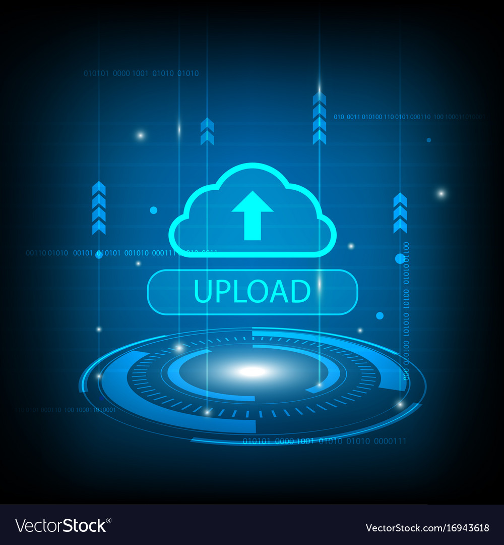 Abstract upload cloud circle digital technology Vector Image Abstract upload cloud circle digital technology Vector Image