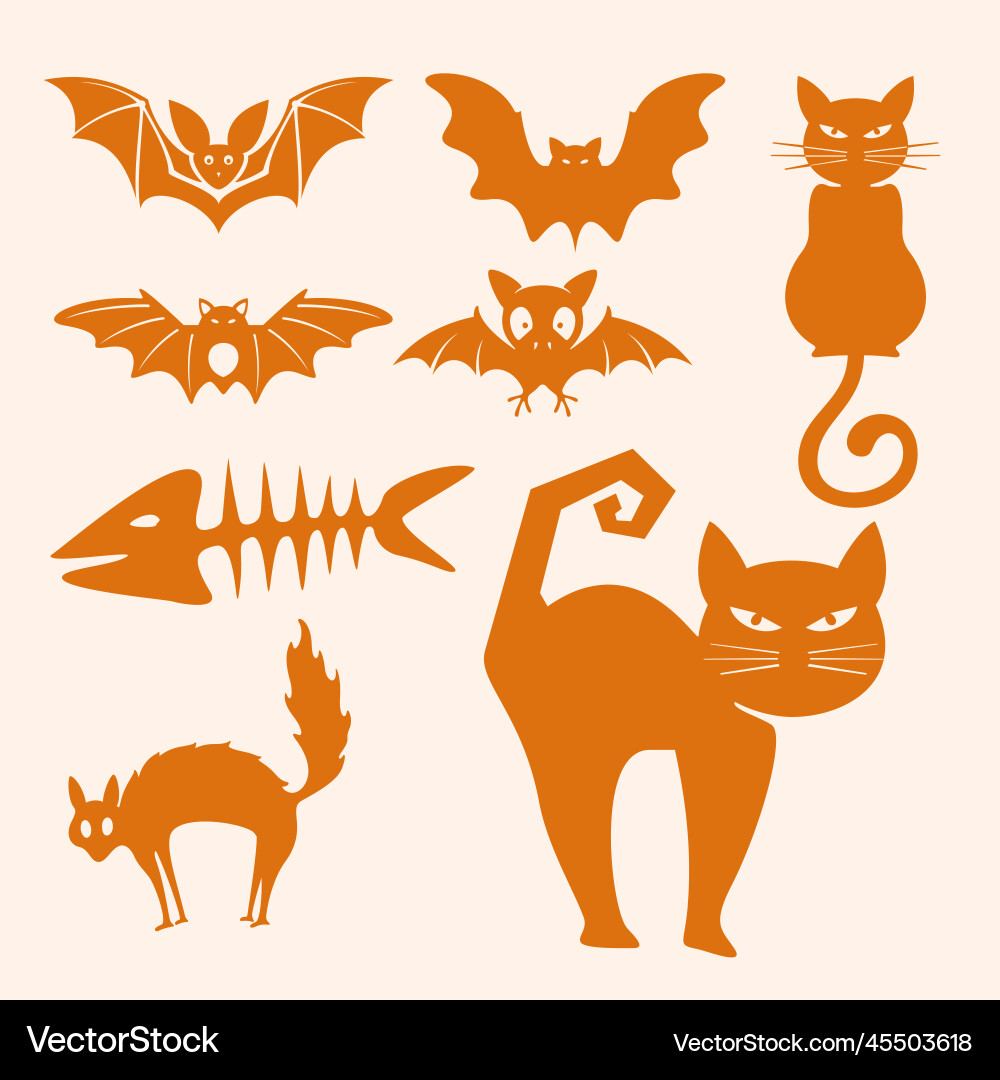 Animals with halloween style Royalty Free Vector Image