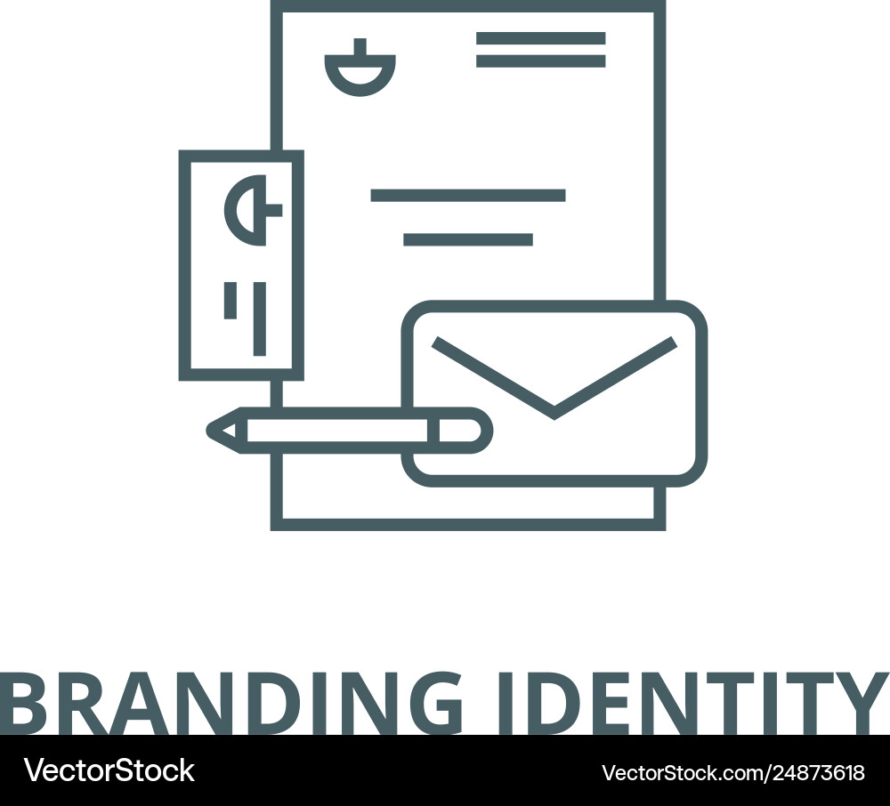 Branding identity line icon branding Royalty Free Vector
