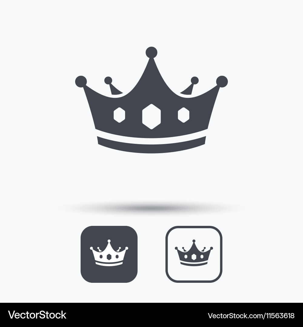 Crown icon royal throne leader sign Royalty Free Vector