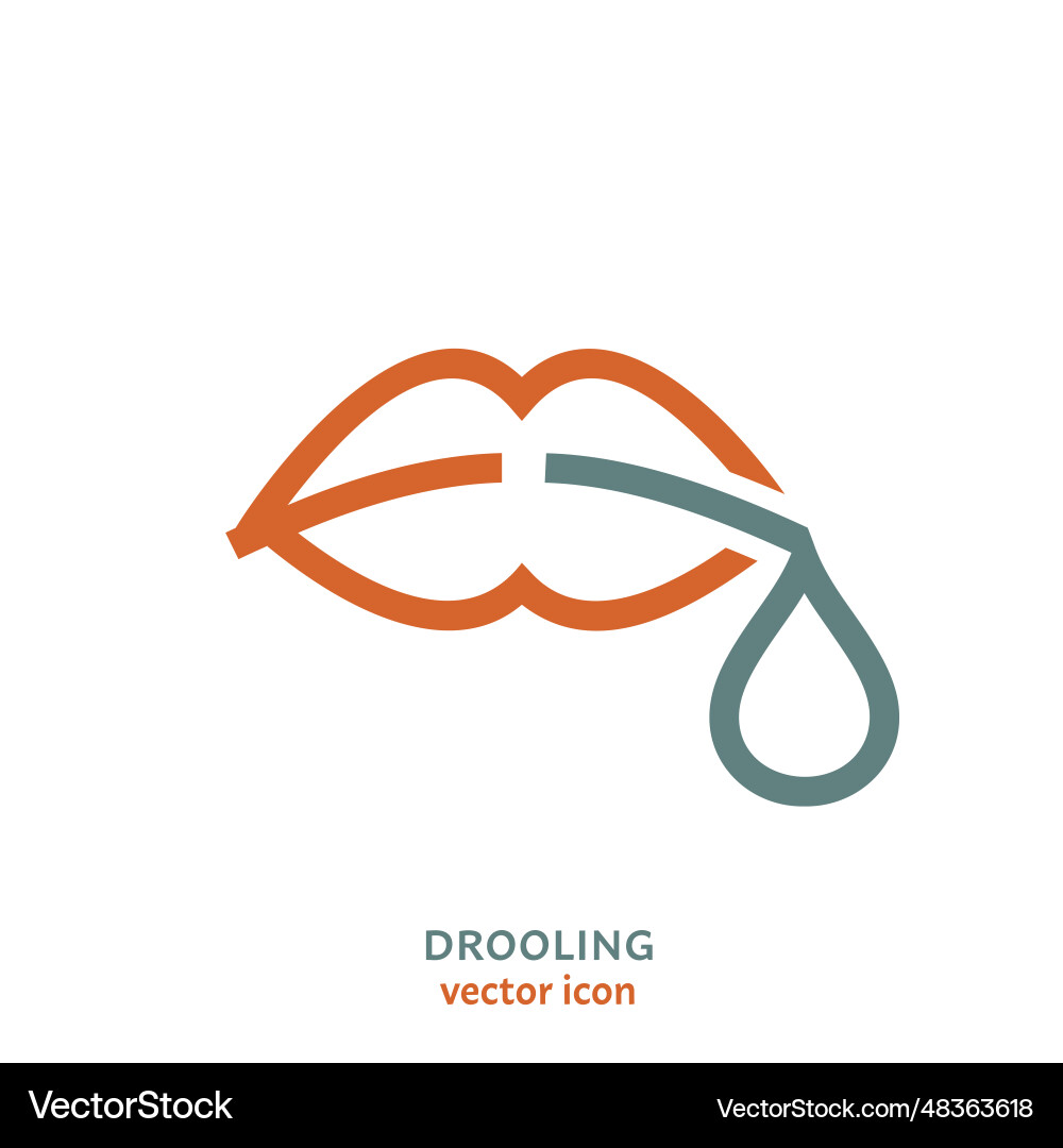 Drooling linear icon pictogram symbol excessive Vector Image