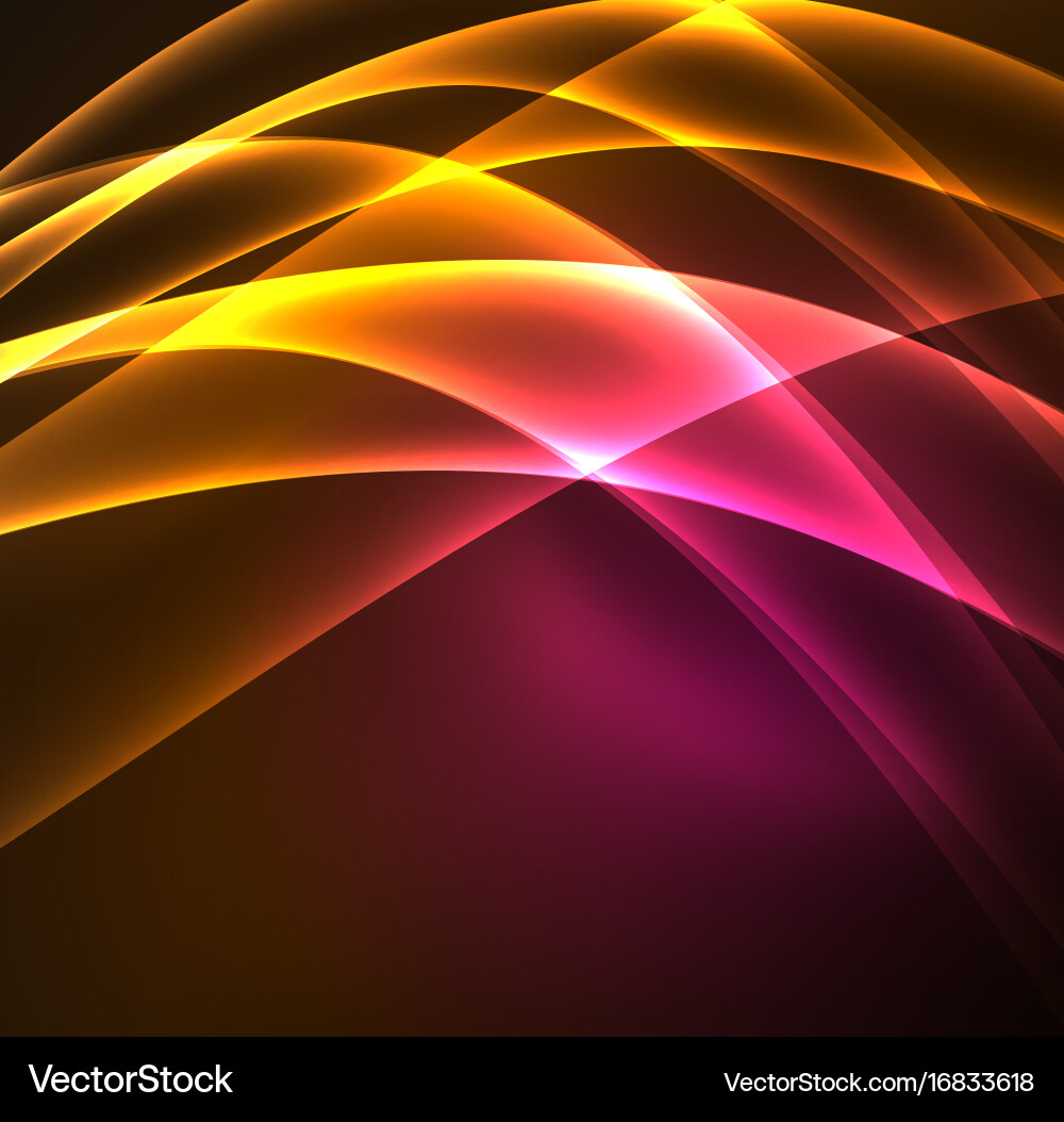 Energy lines glowing waves in dark Royalty Free Vector Image