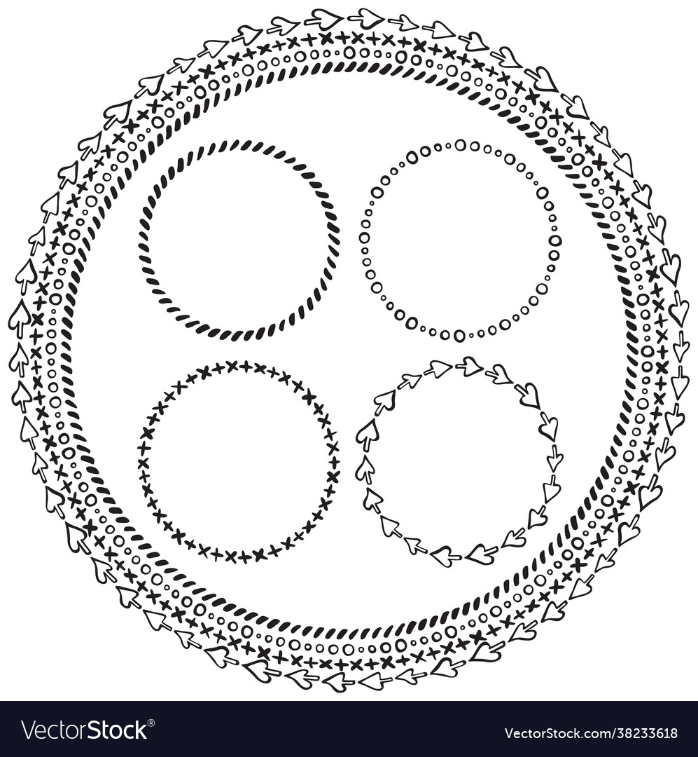 Hand-drawn circle frames Royalty Free Vector Image