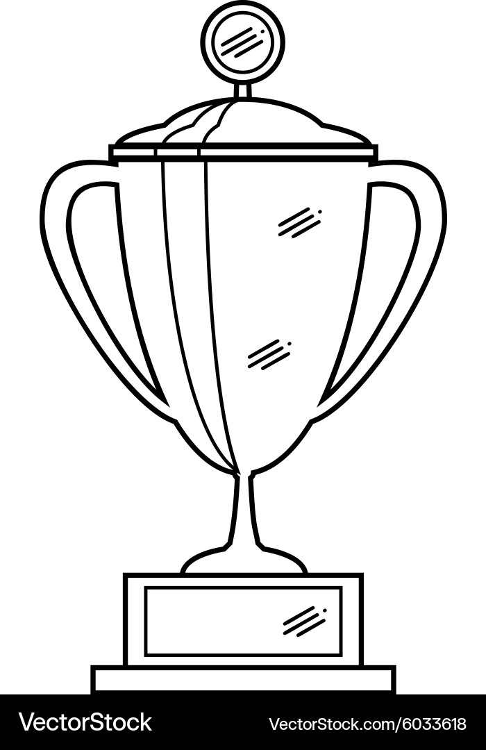 Outline of trophy cup Royalty Free Vector Image