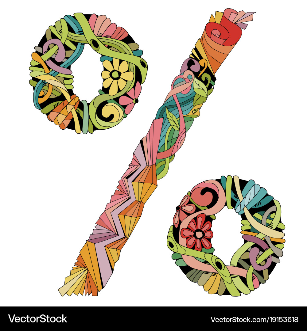 Percent sign entangle decorative unusual Vector Image