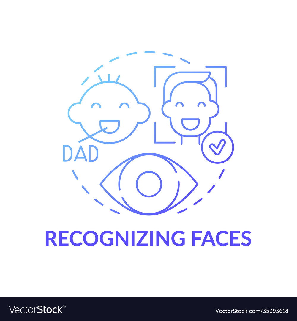 Recognizing faces blue gradient concept icon Vector Image