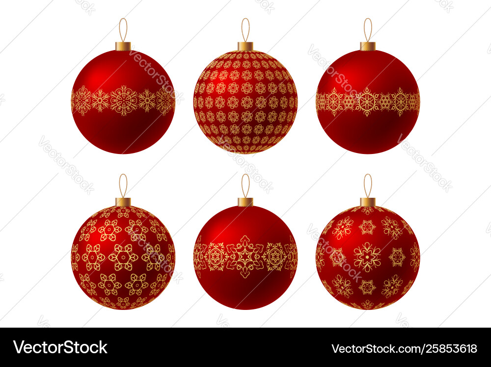 Red christmas balls Royalty Free Vector Image - VectorStock