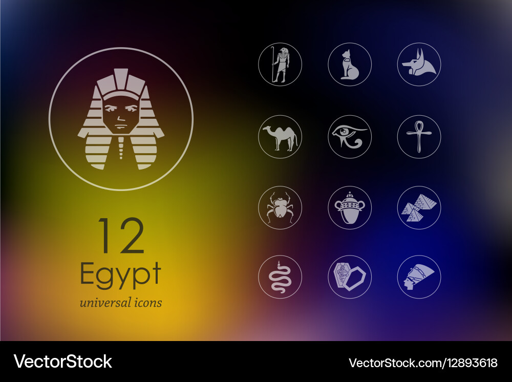 Set of Egypt icons Royalty Free Vector Image - VectorStock