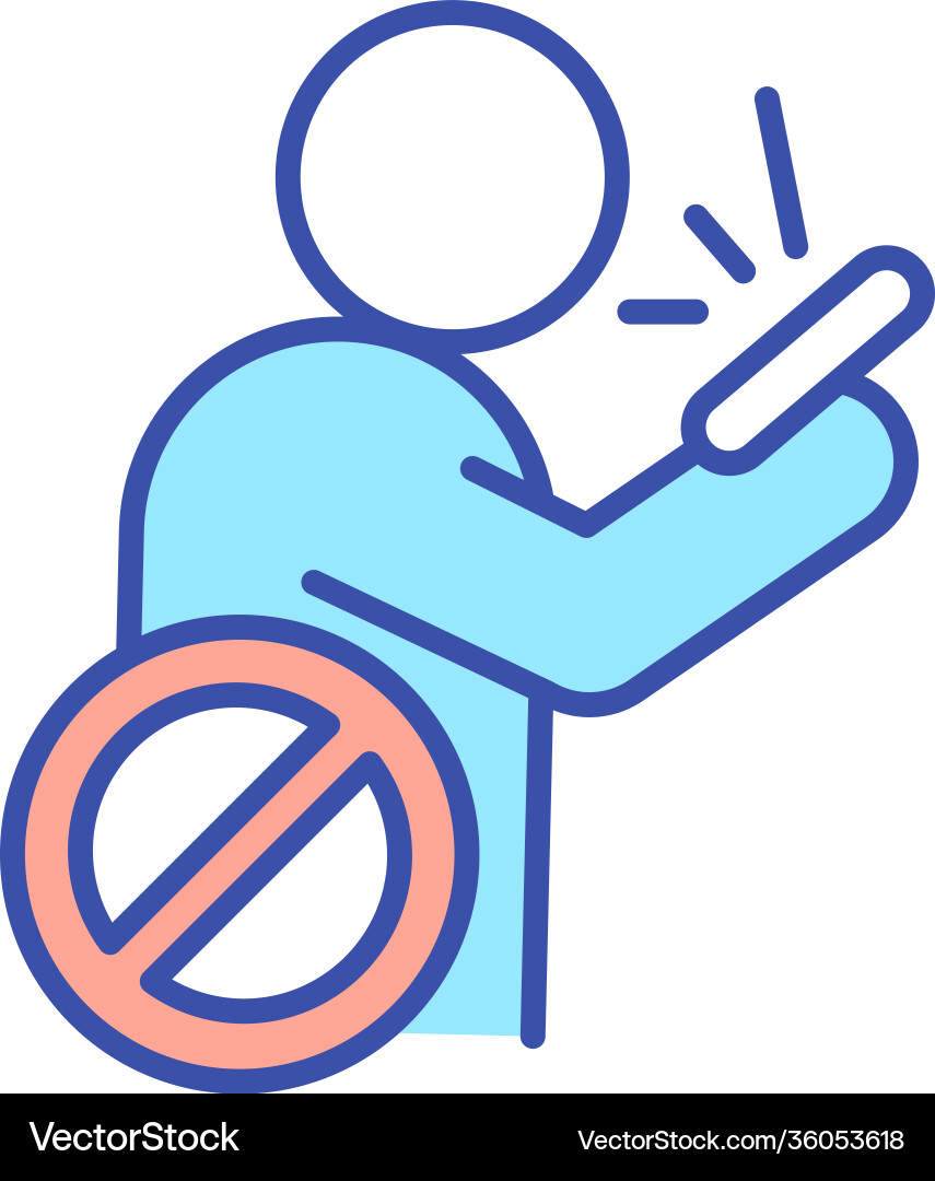 Stop mindless phone scrolling rgb color icon Vector Image