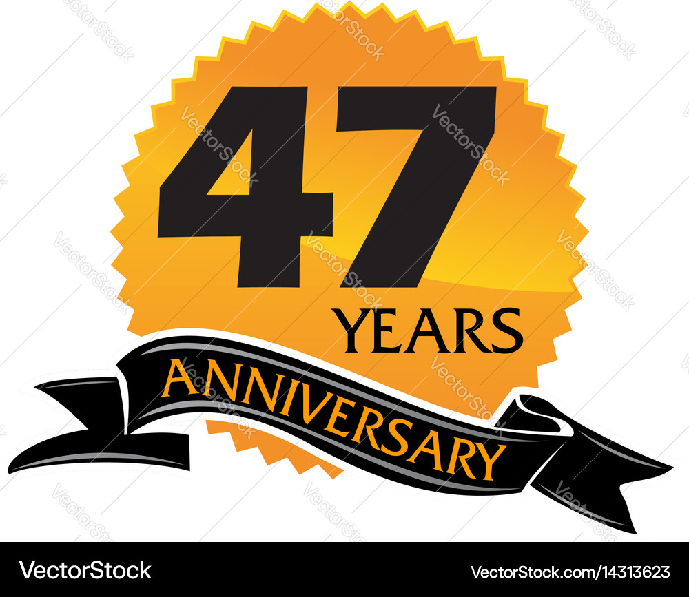 47 years ribbon anniversary Royalty Free Vector Image