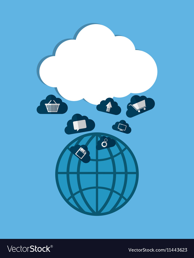 Cloud computing technology Royalty Free Vector Image