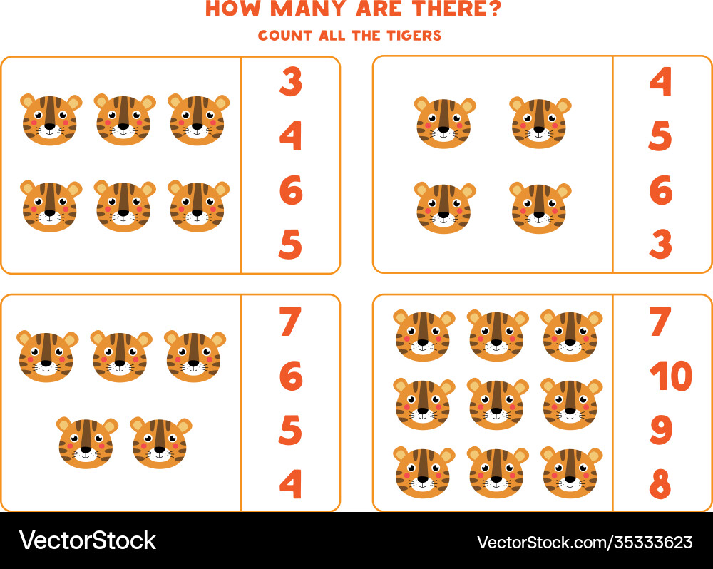 Counting game for kids math game with cartoon Vector Image