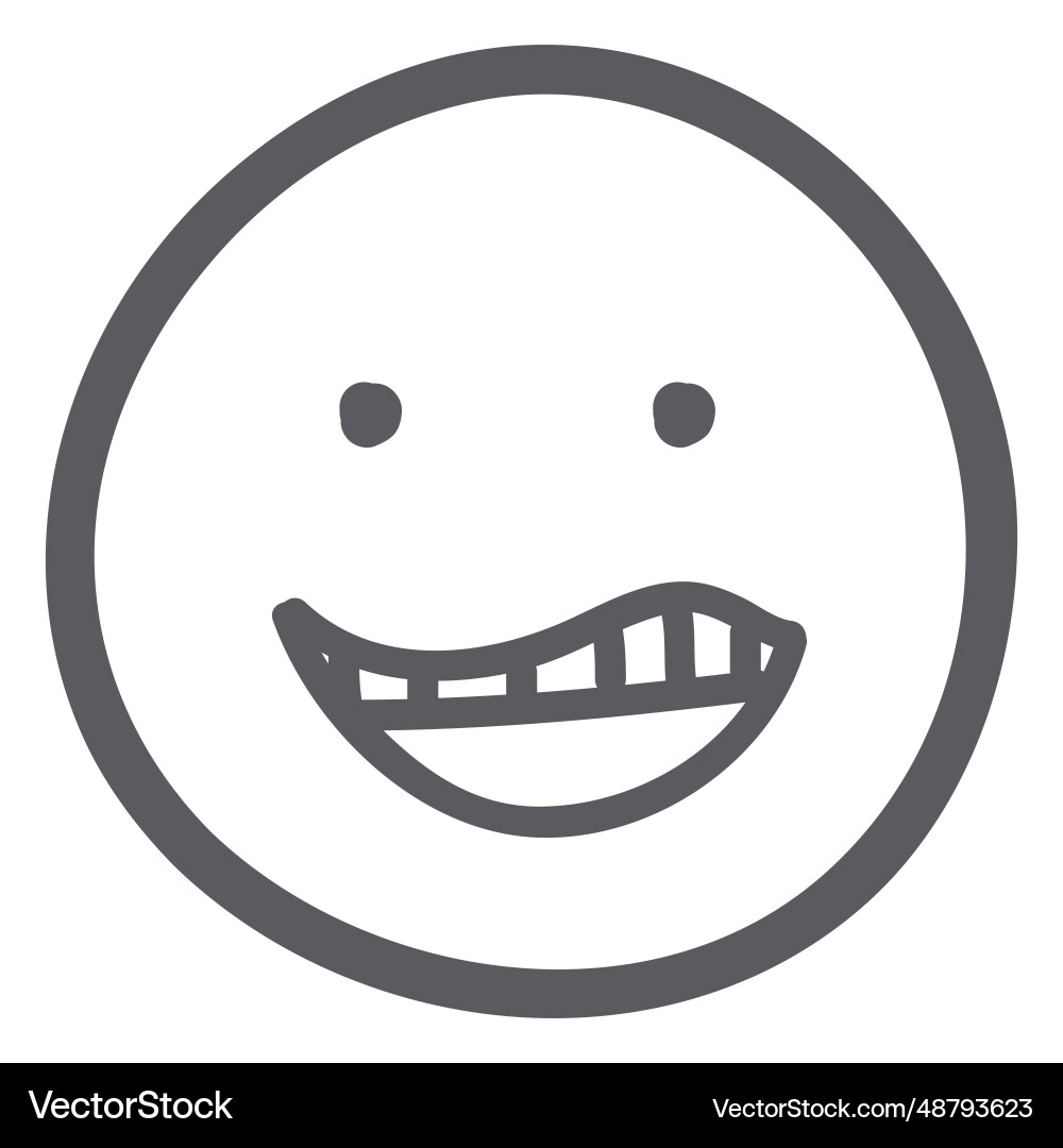 Drawn smile emoji emoticon icon Royalty Free Vector Image