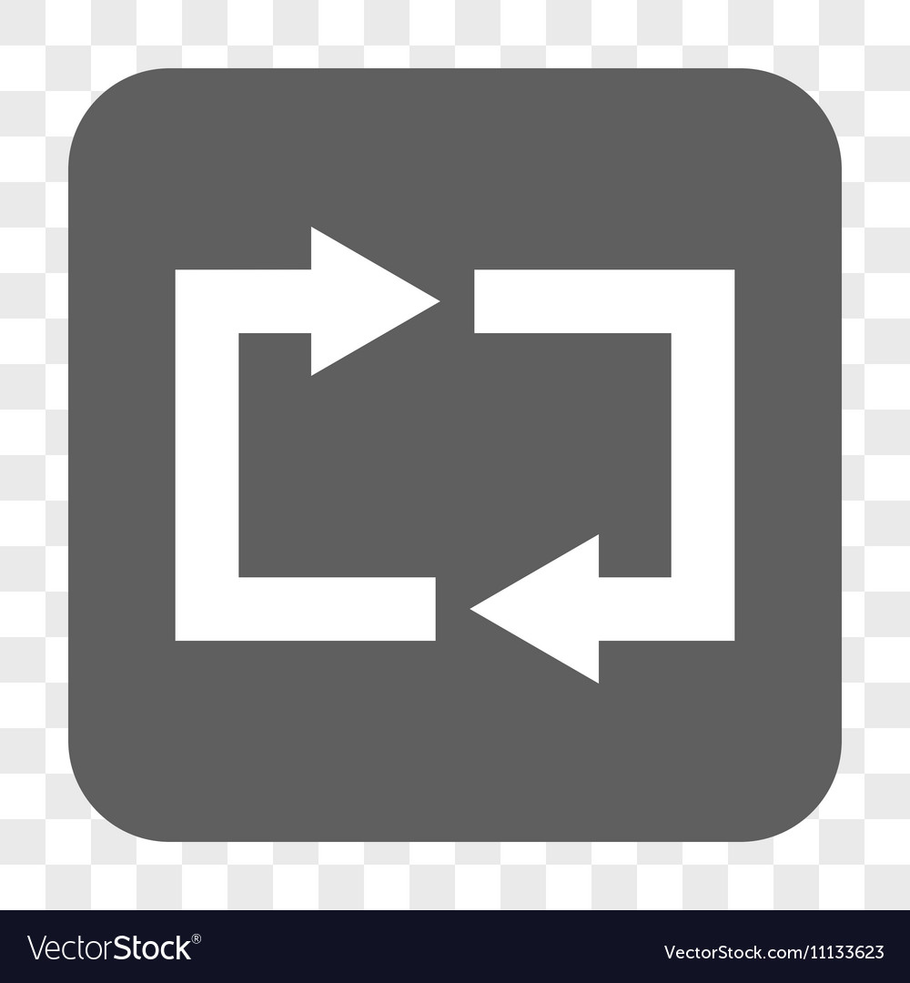 Exchange arrows rounded square button Royalty Free Vector