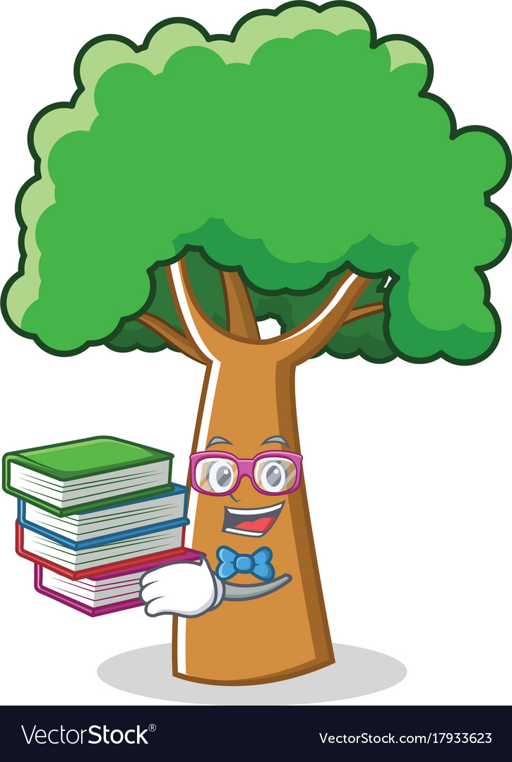 Geek tree character cartoon style Royalty Free Vector Image