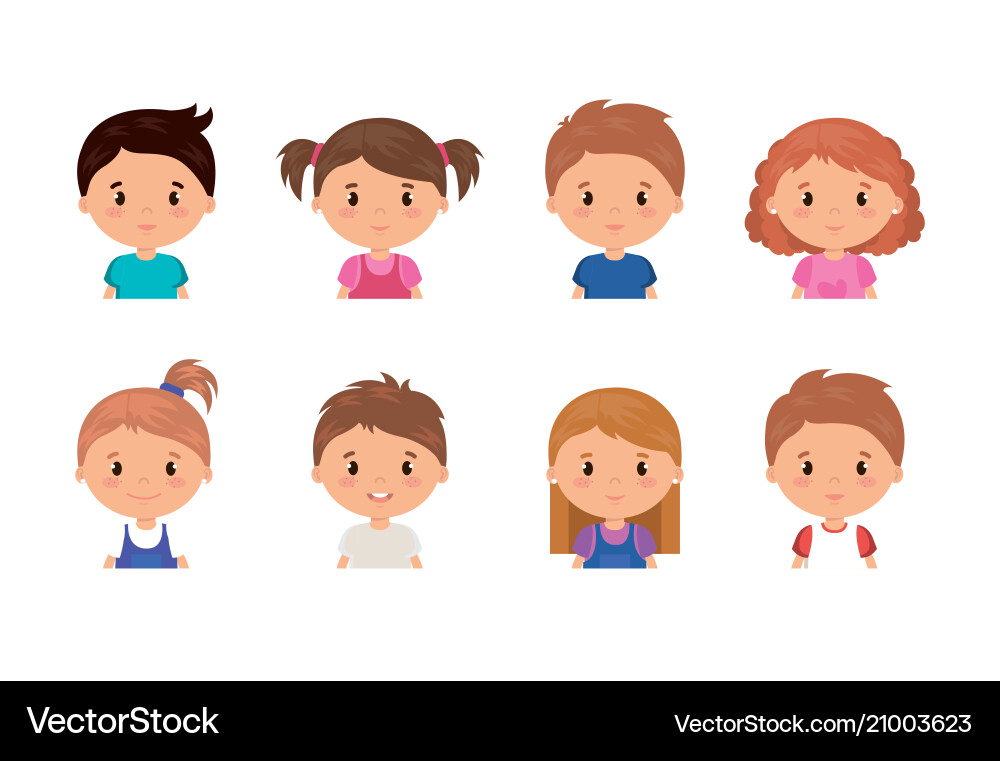 Little kids friendly characters Royalty Free Vector Image