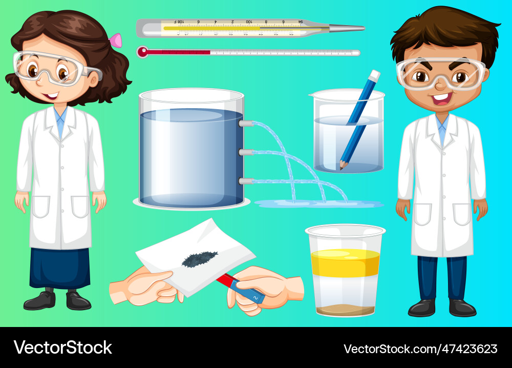 Set of equipment needed for science experiment Vector Image