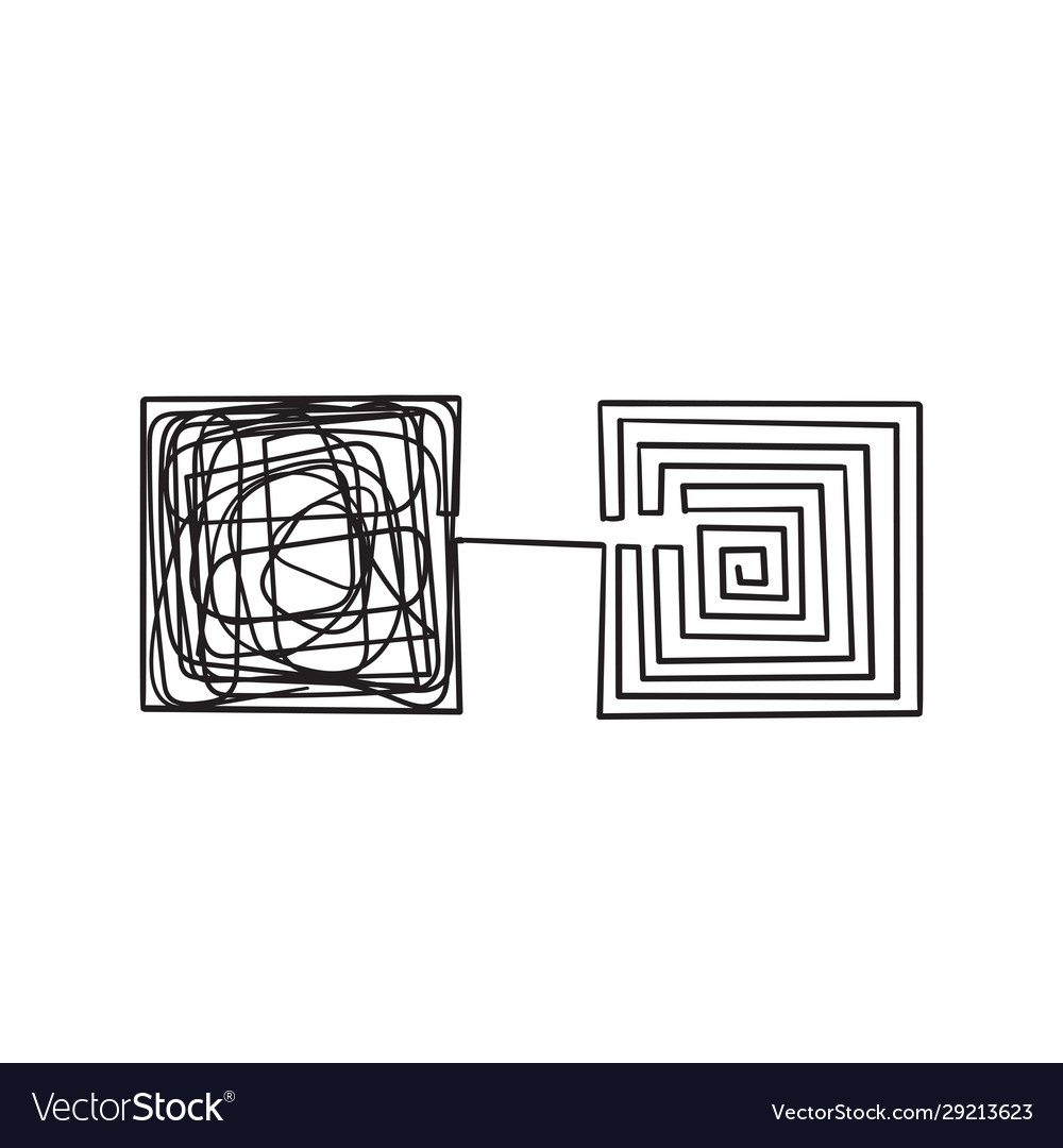 Simplifying complex with hand drawn doodle Vector Image