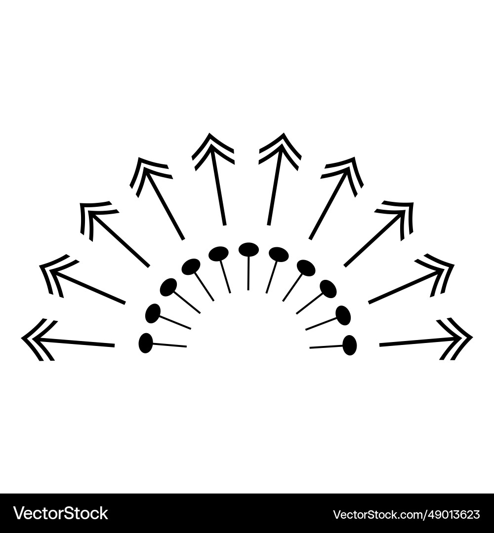 Sunrise pins and arrows icon Royalty Free Vector Image