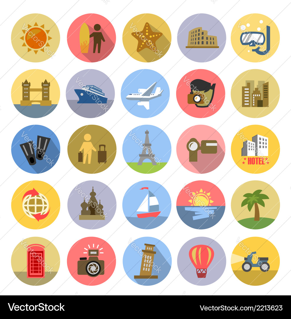 Tourism icons se Royalty Free Vector Image - VectorStock