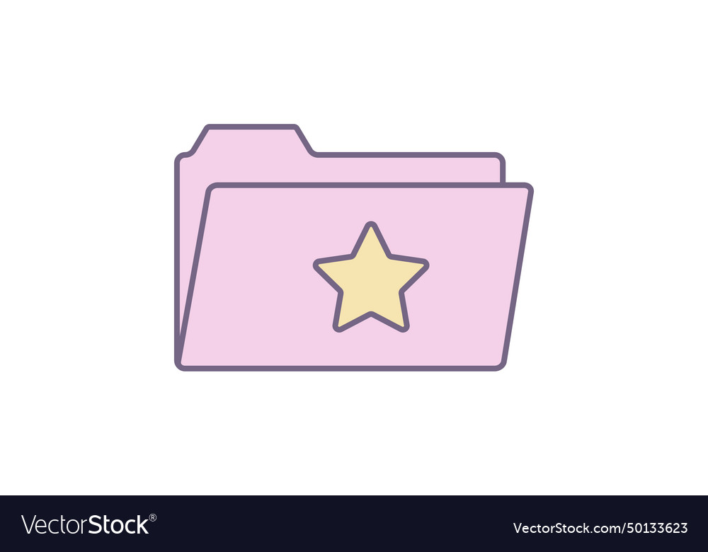 Y2k interface icon folder with asterisk Royalty Free Vector