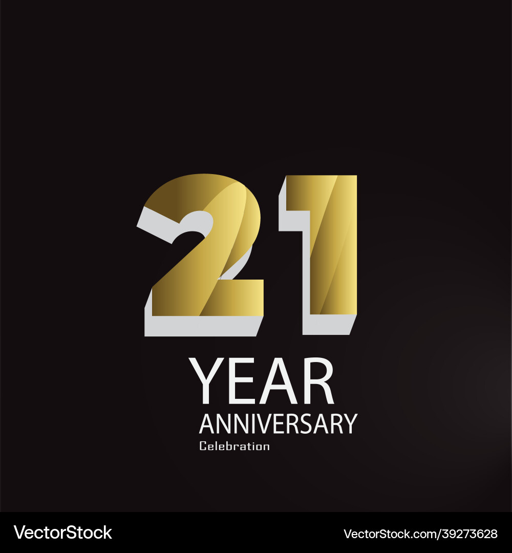 21 th anniversary event party numbers template Vector Image