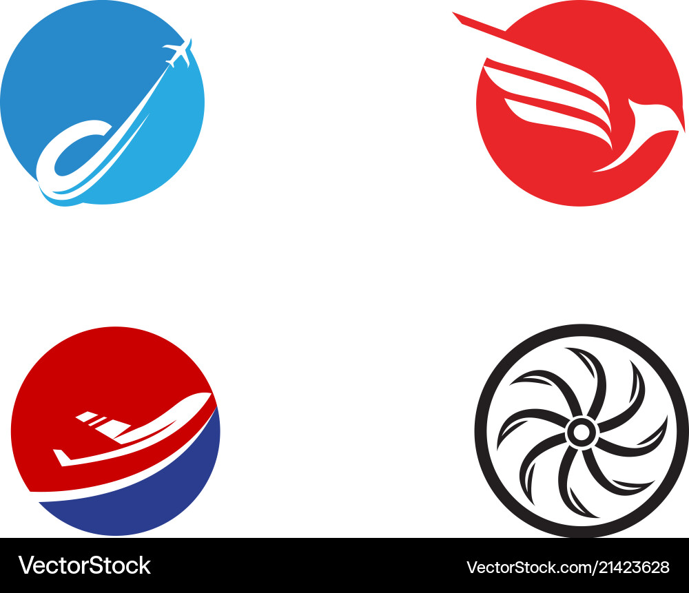 Airplane fly logo and symbols template Royalty Free Vector