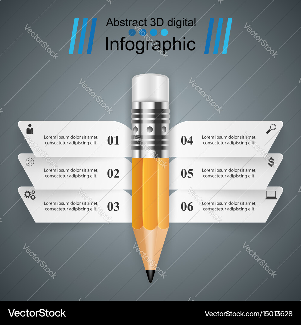 Business infographics pencil icon Royalty Free Vector Image