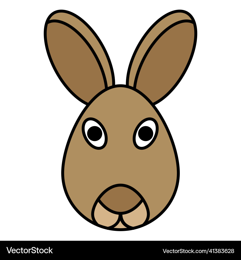 Cute cartoon rabbit face Royalty Free Vector Image