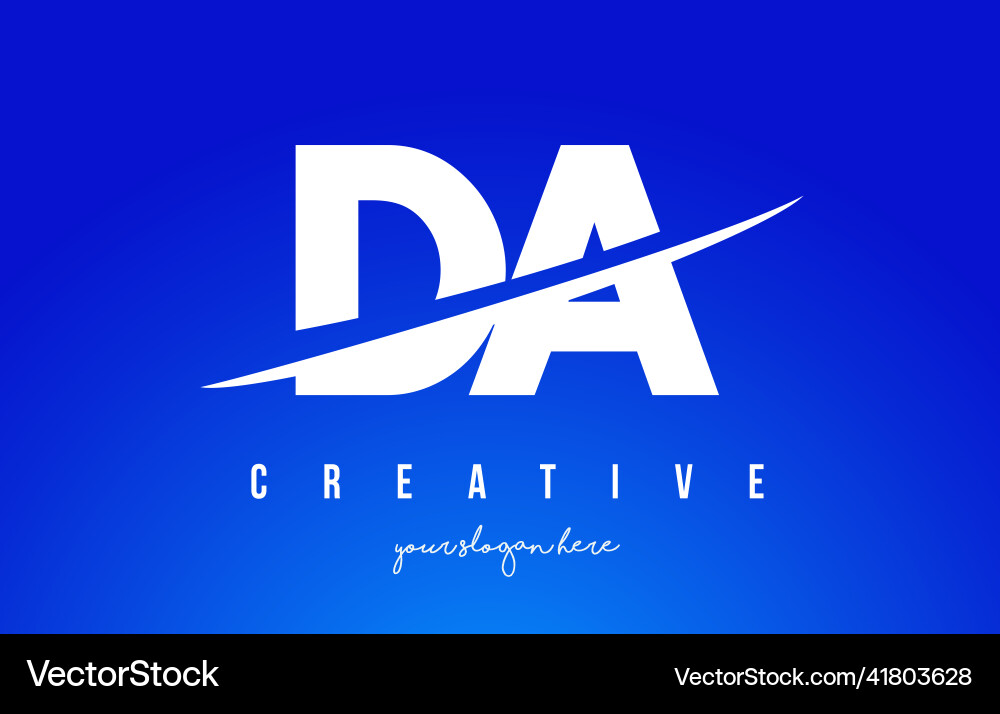Da d a letter modern logo design white yellow Vector Image