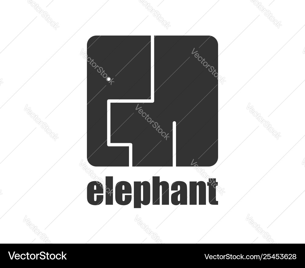Elephant logo modern style african animals wild Vector Image