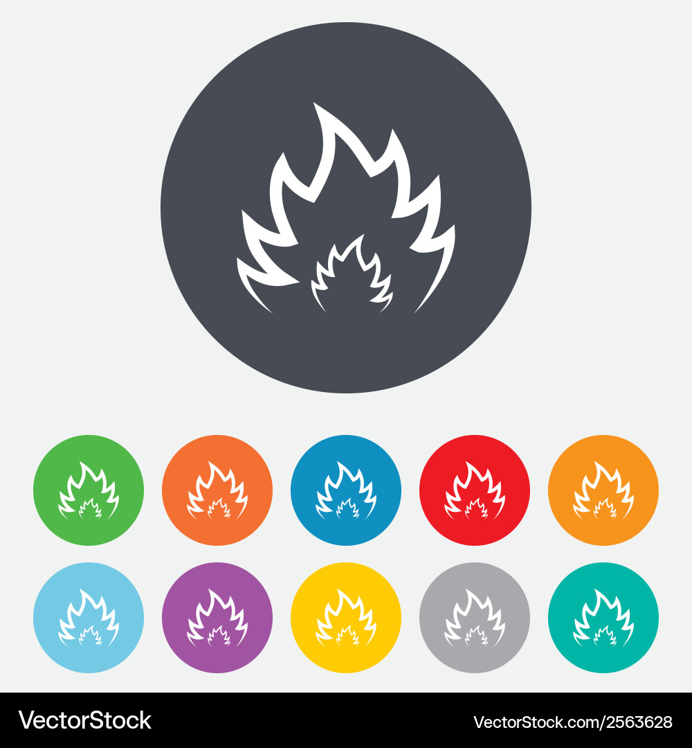 Fire flame sign icon heat symbol Royalty Free Vector Image