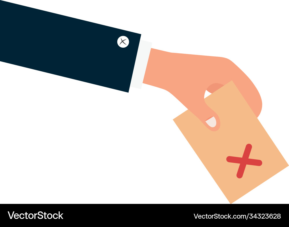 Hand holding vote card paper design Royalty Free Vector