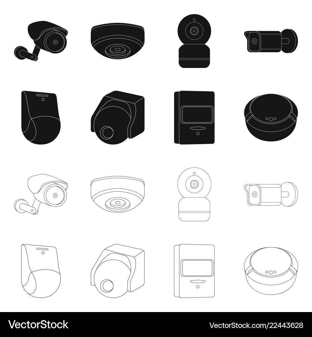 Isolated object of cctv and camera symbol Vector Image