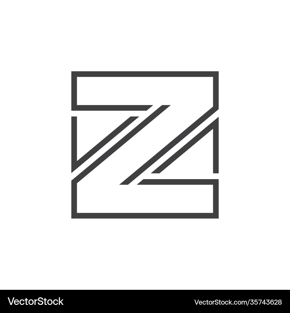 Letter z square geometric lines arrows logo Vector Image