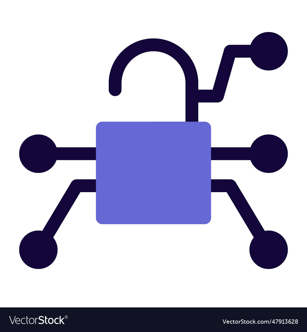 Lock with encryption for maximum security Vector Image