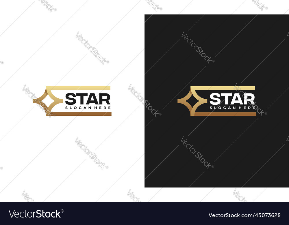 Luxury gold star logo designs template elegant Vector Image