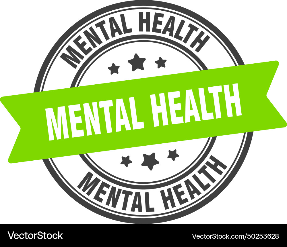 Mental health stamp label Royalty Free Vector Image