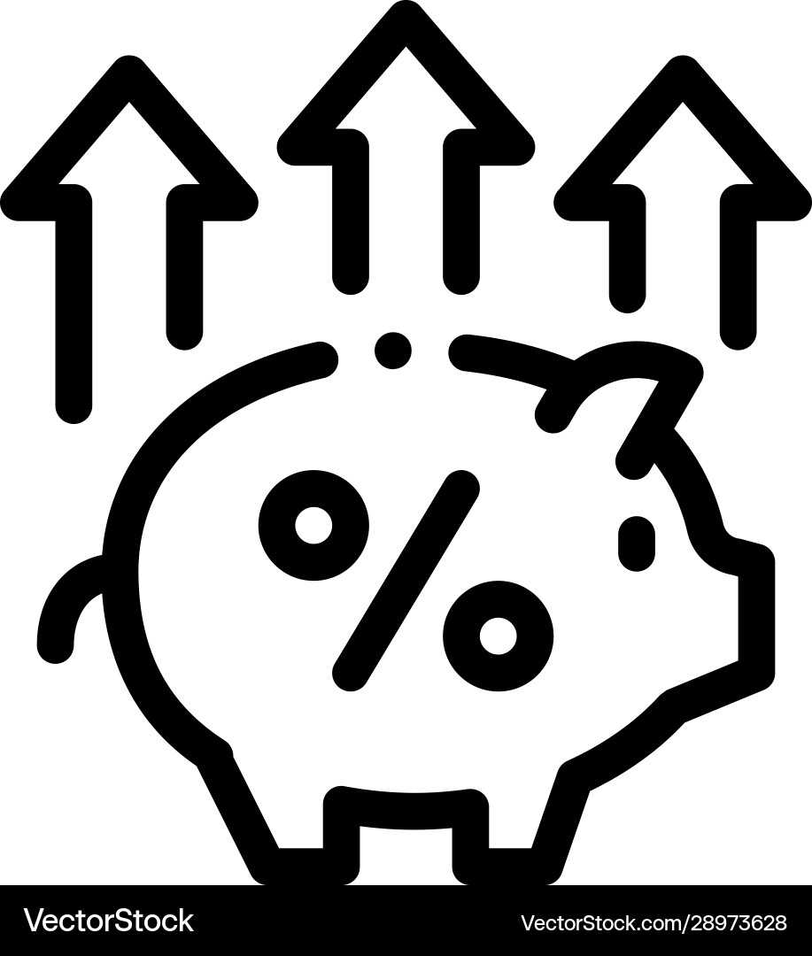 Pig money box icon outline Royalty Free Vector Image