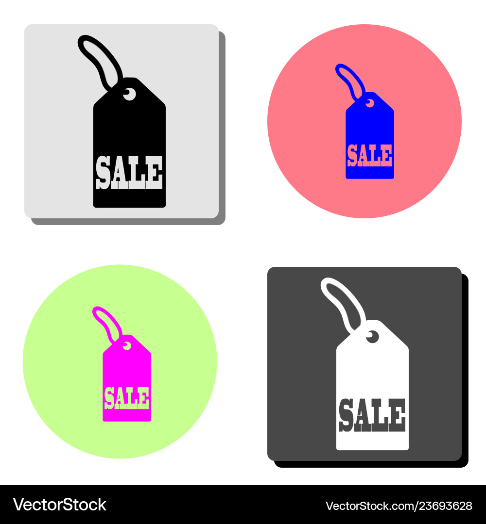 Sale price tag flat icon Royalty Free Vector Image