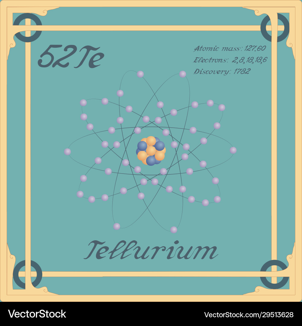 Tellurium colorful icon Royalty Free Vector Image