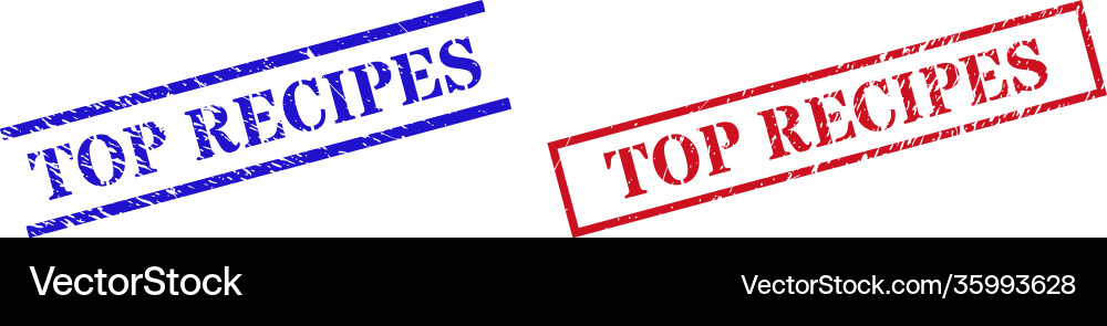 Top recipes grunge rubber stamp watermarks Vector Image